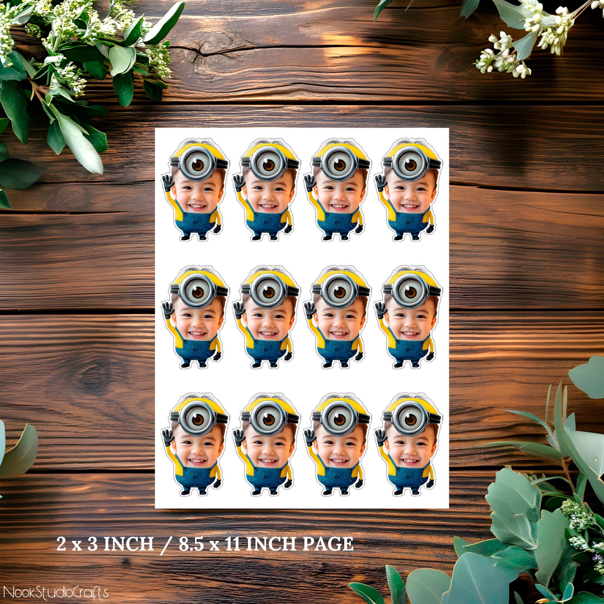 Minions Face Cupcake Toppers | Personalized Party Decor | Custom Cake ...