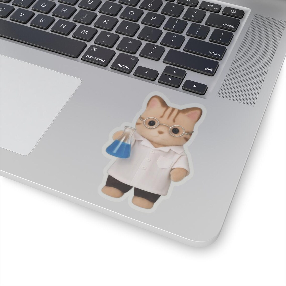 Cute Cat Scientist Critter Science Sticker, Fun Laptop Decals, Cat ...