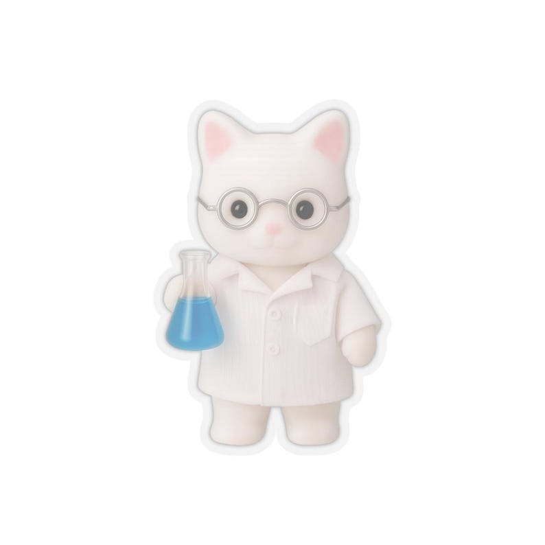 Cute Cat Scientist Critter Science Sticker,, Perfect for Kids, Teachers ...