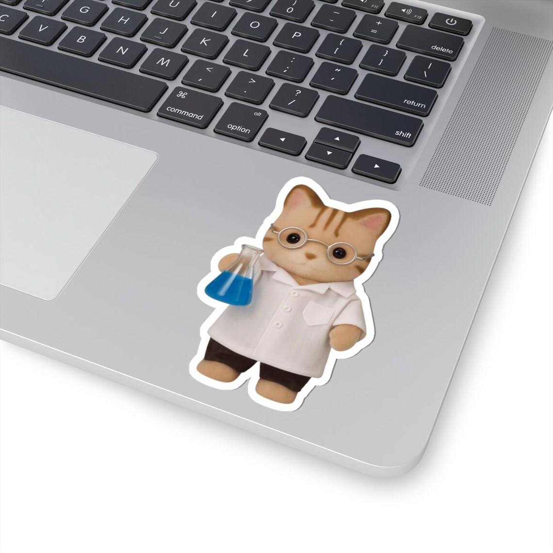Cute Cat Scientist Critter Science Sticker, Fun Laptop Decals, Cat ...