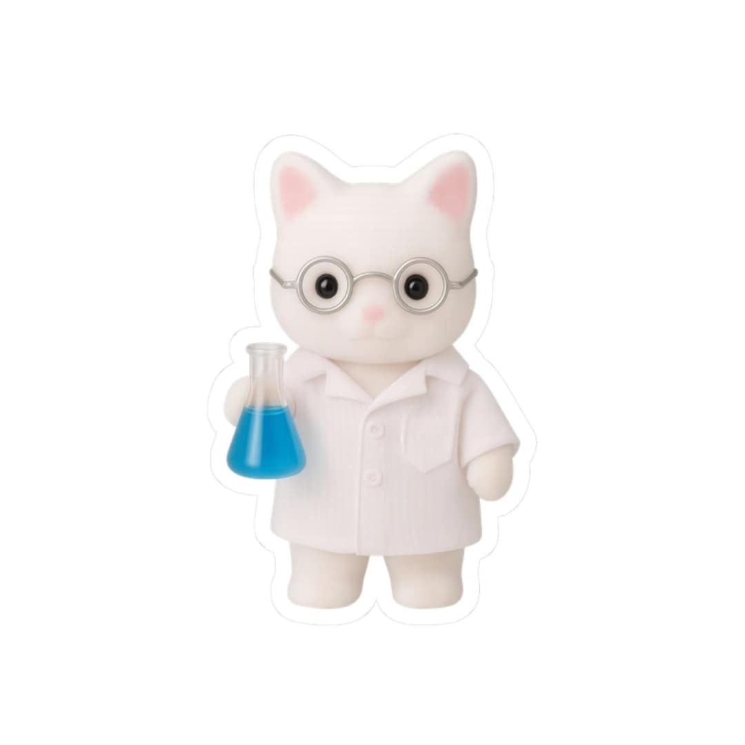 Cute Cat Scientist Critter Science Sticker,, Perfect for Kids, Teachers ...