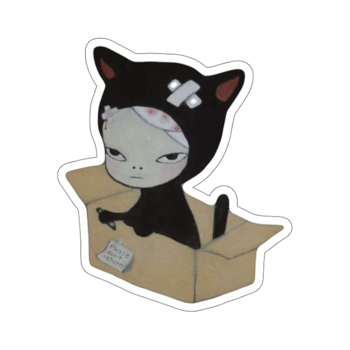 Yoshitomo Nara Kitty Cat Sticker - Etsy