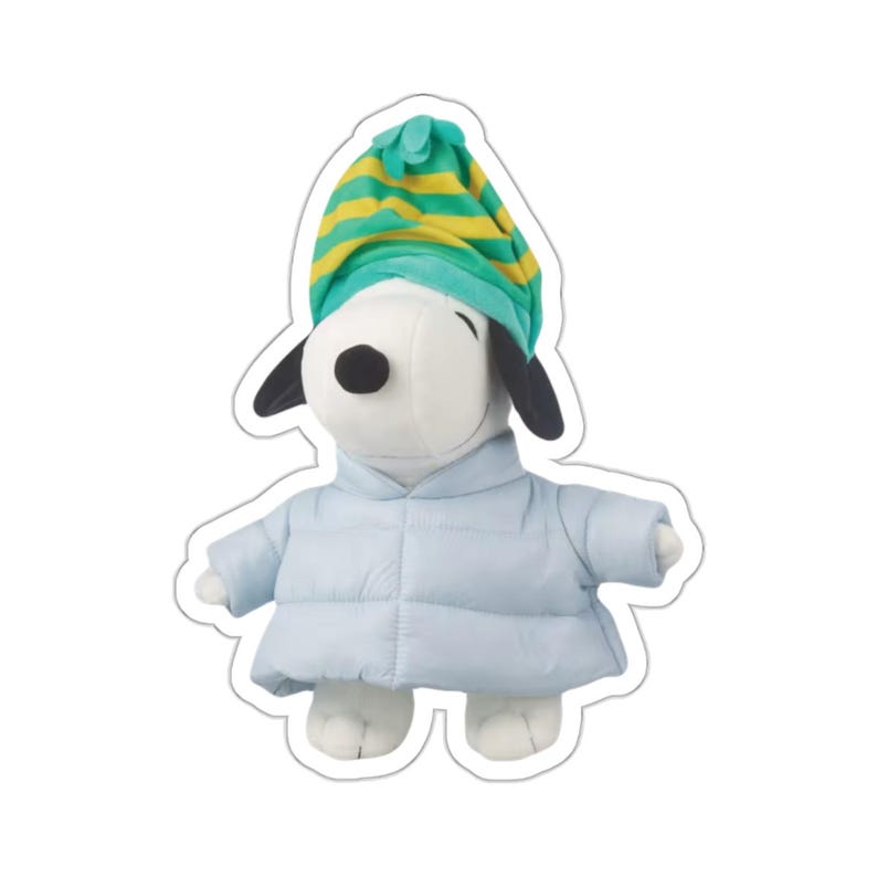 Winter Puffer Jacket Snoopy Sticker - Etsy