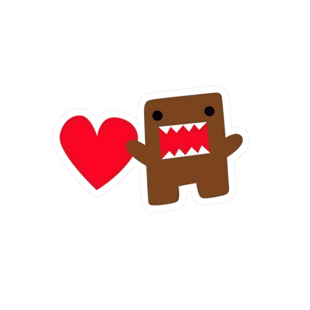 Domo Heart Stickers: Glossy Vinyl Decals, Laptop & Planner Decor - Etsy