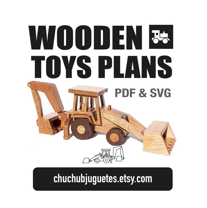 Backhoe Scale Model Wooden Toys Plans Patterns - Etsy Australia