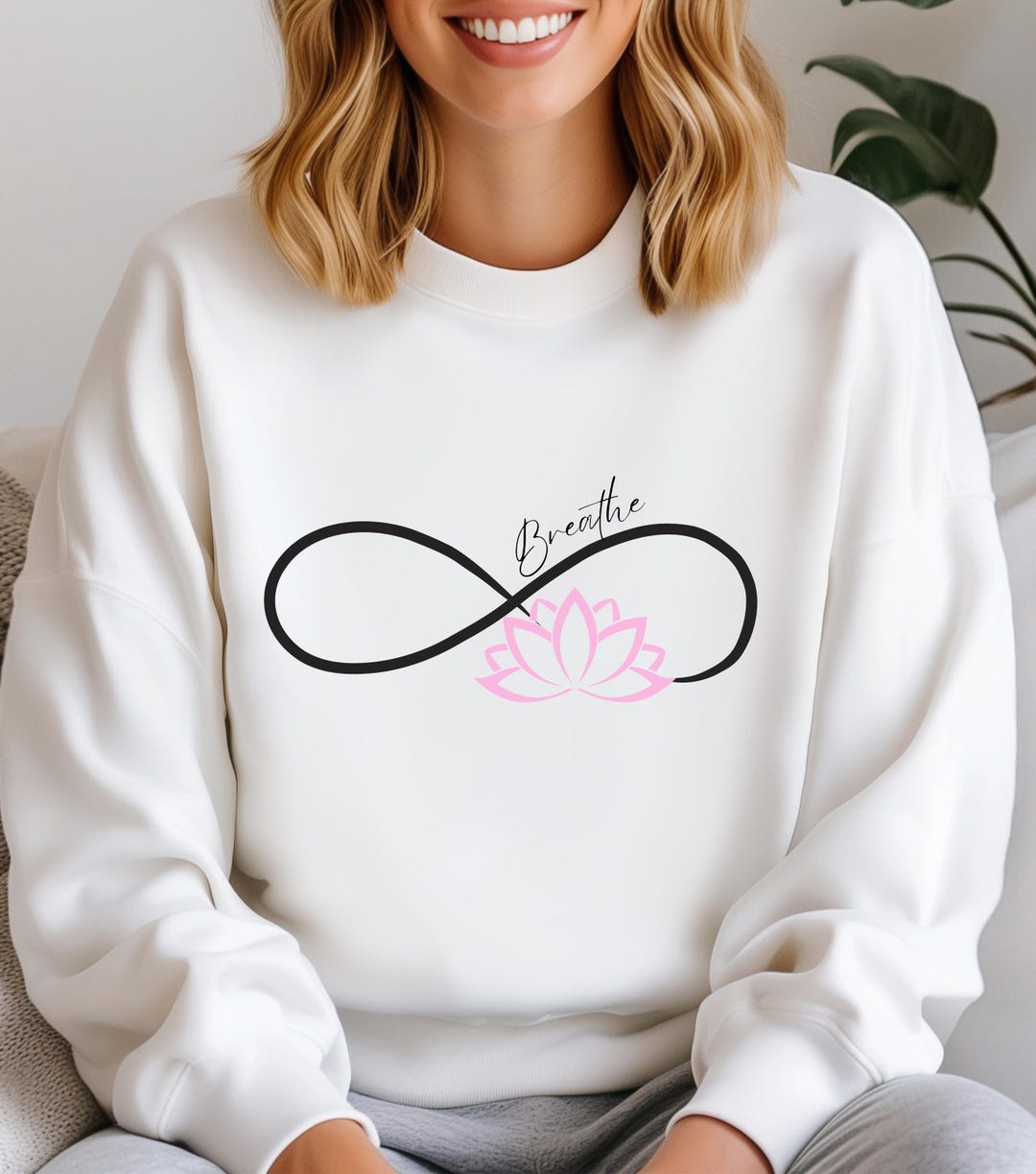 Breathe Lotus Flower Infinity Symbol Shirt Png, Meditation Png, Mental ...