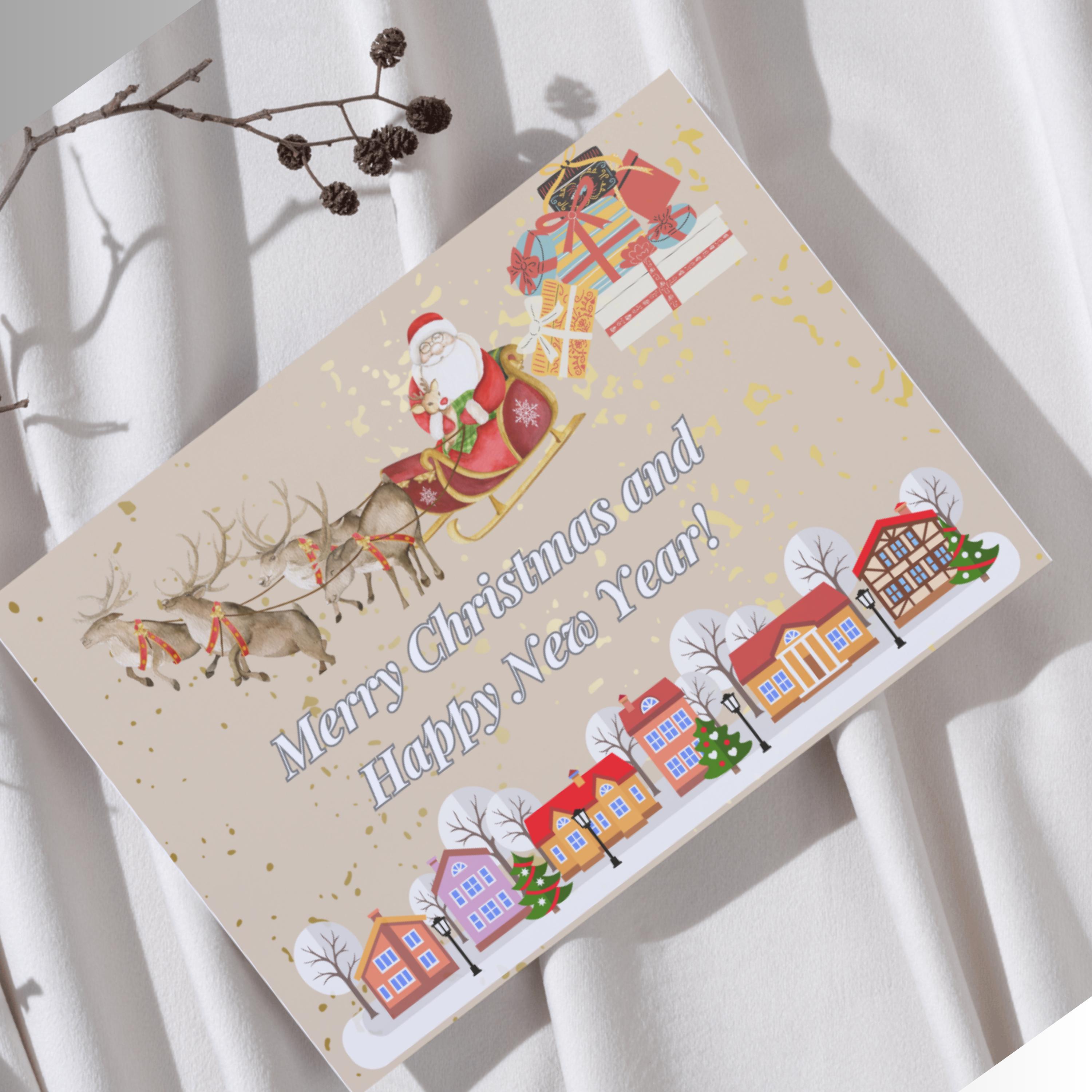 Printable Christmas Postcard Set for Personalized Gift to Your Family ...