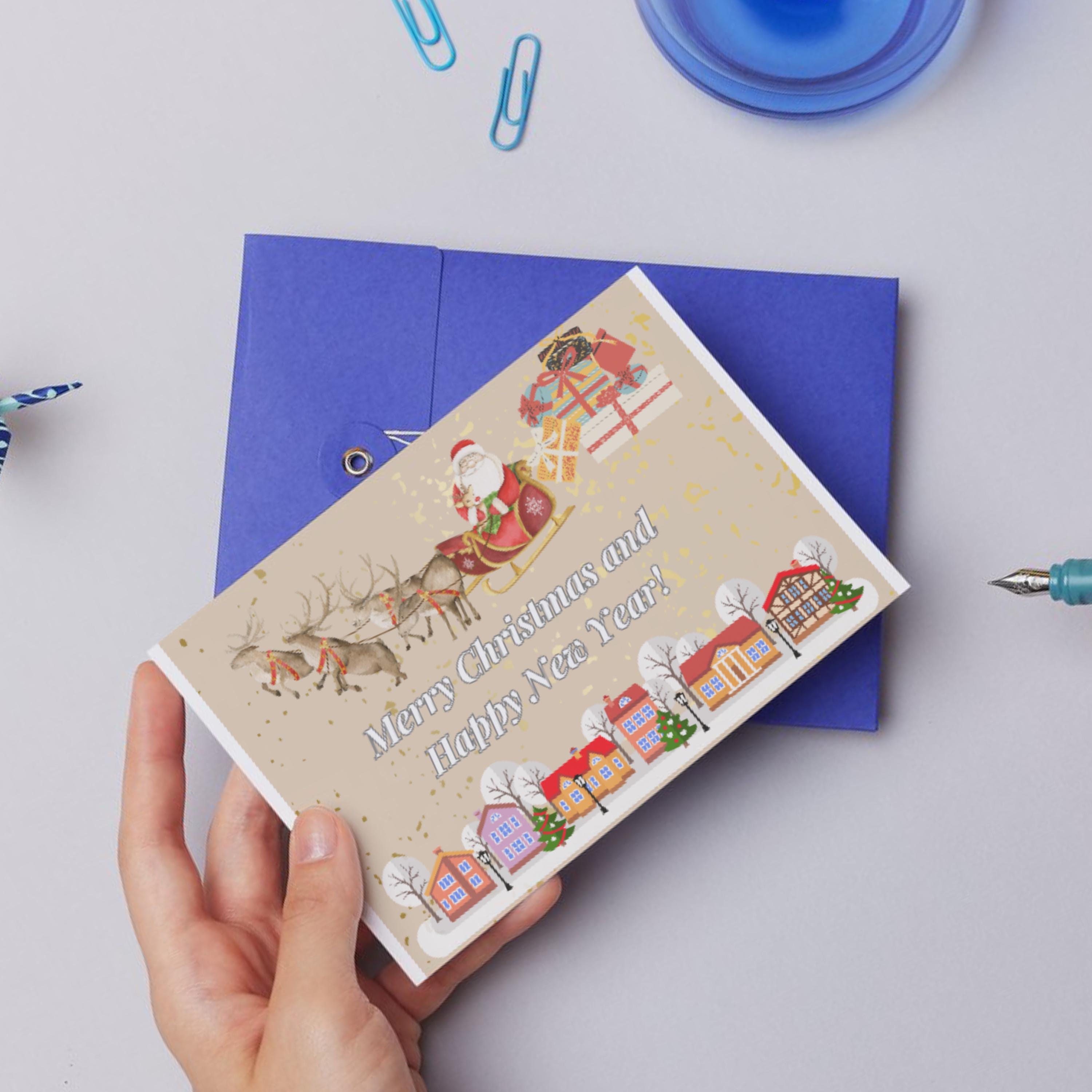 Printable Christmas Postcard Set for Personalized Gift to Your Family ...
