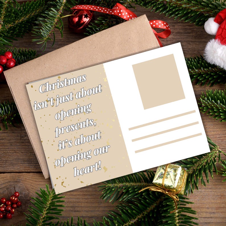 Printable Christmas Postcard Set for Personalized Gift to Your Family ...