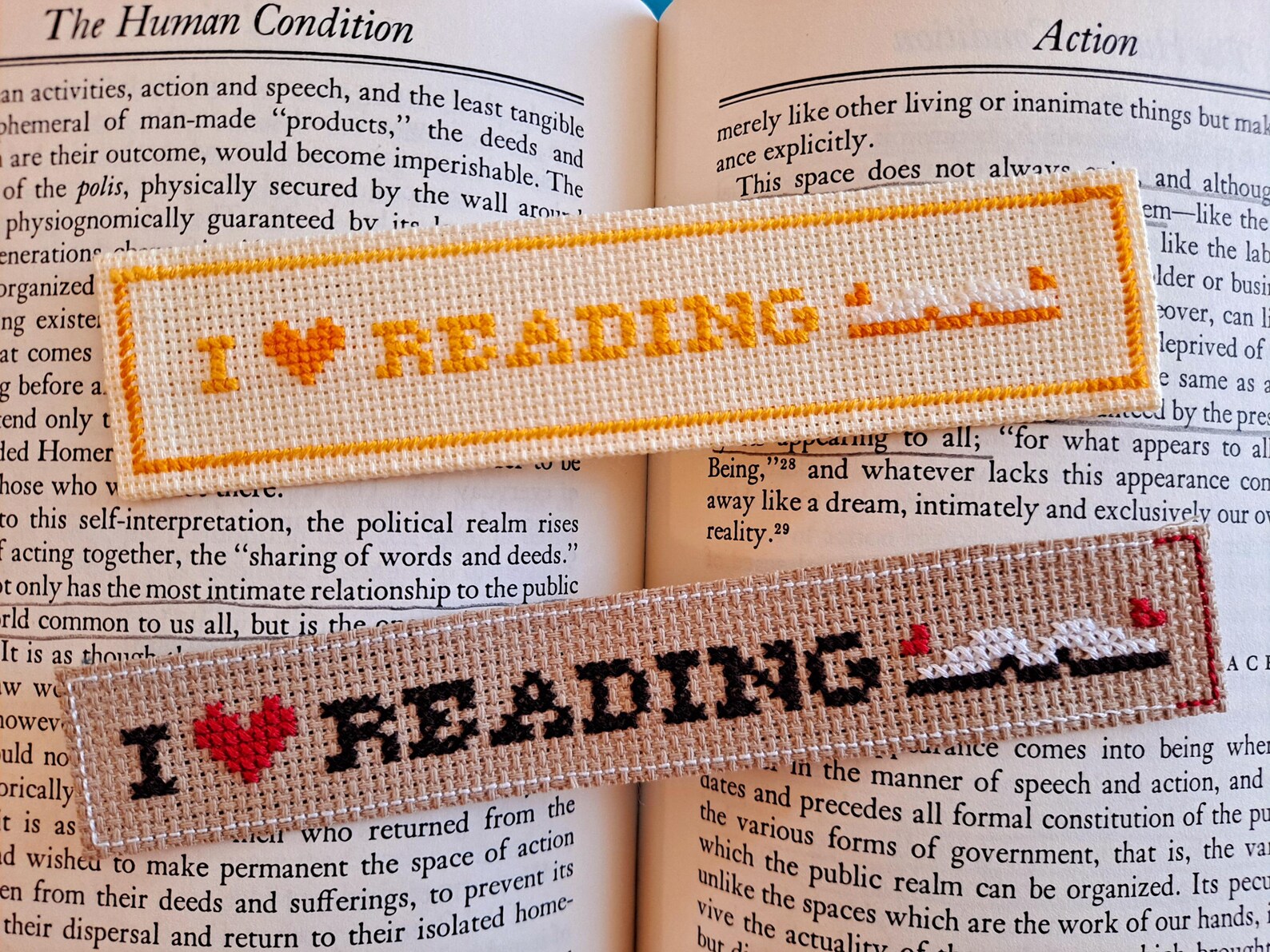 I Heart Reading Counted Cross Stitch Pattern: Bookmark Design (PDF ...