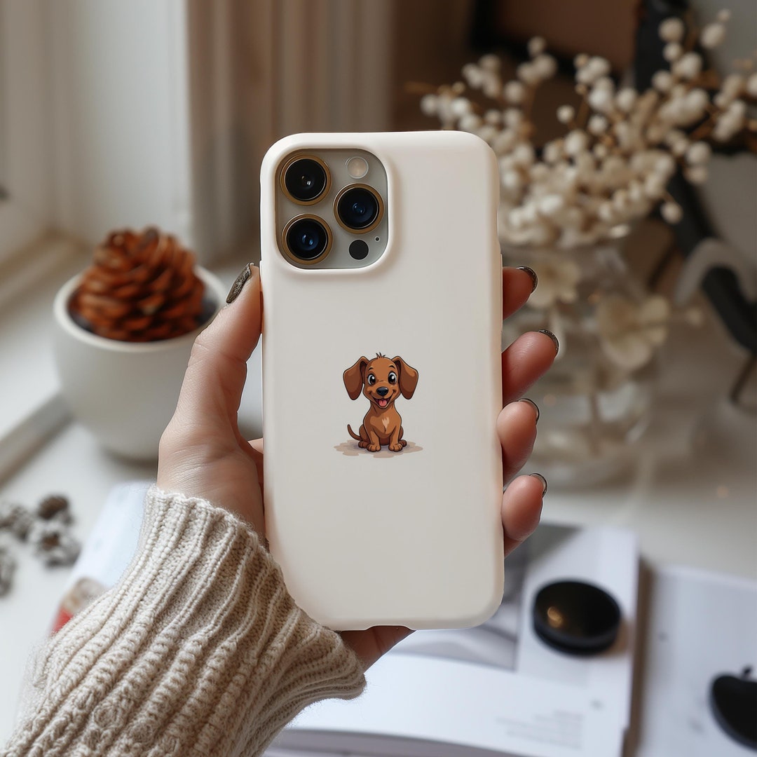 Minimalistic Dog Phone Case, Puppy Phone Case for Dog Lovers, Funny Dog ...