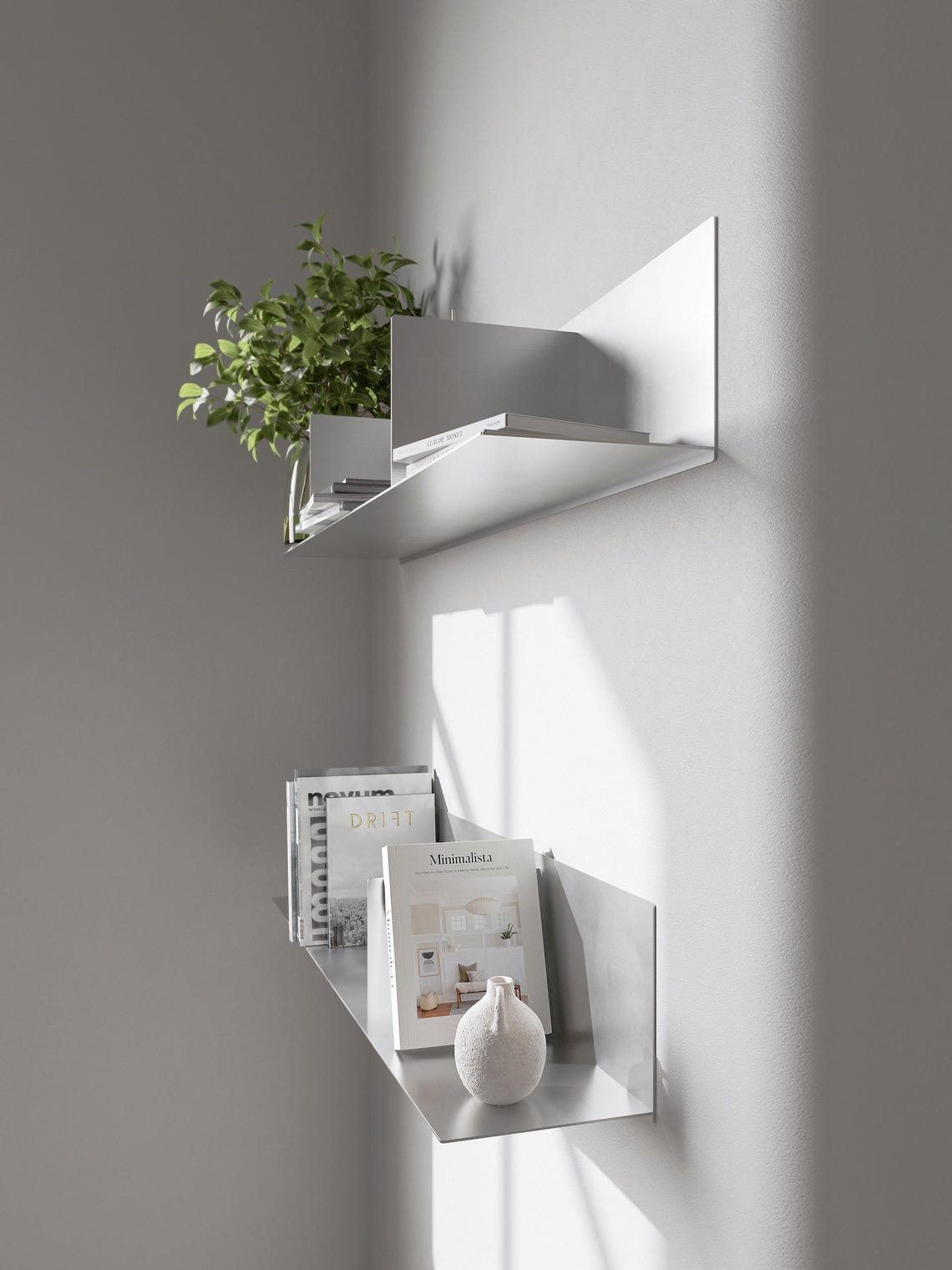 Minimalist Metal Wall Shelf. Modern Industrial Floating Shelf ...
