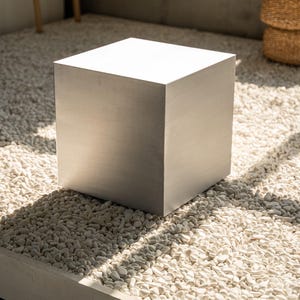 Brushed Aluminium Table. Cube Table. Metal Table. Coffee Table. Bedside ...