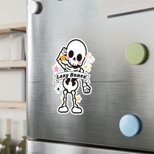 Lazy Bones Skeleton Decals, Funny Cartoon Sticker for Laptop, Car ...