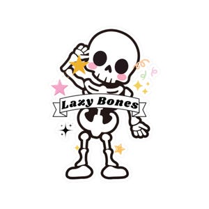 Lazy Bones Skeleton Decals, Funny Cartoon Sticker for Laptop, Car, Water Bottle Halloween Decor ...