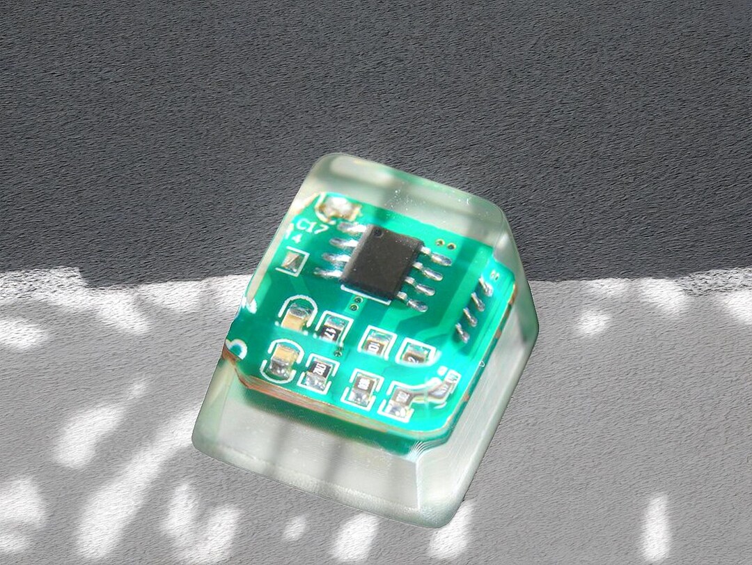 Green Recycled Circuit Board Keycap – Real Mainboard Chip Artisan Resin ...