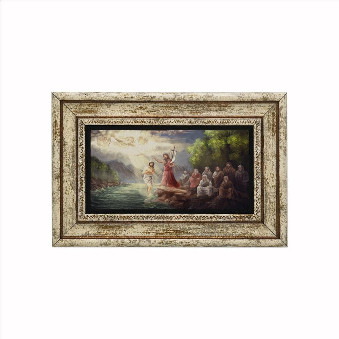 Framed Christian Wall Art, Jesus Christ Painting on Natural Lime Stone ...