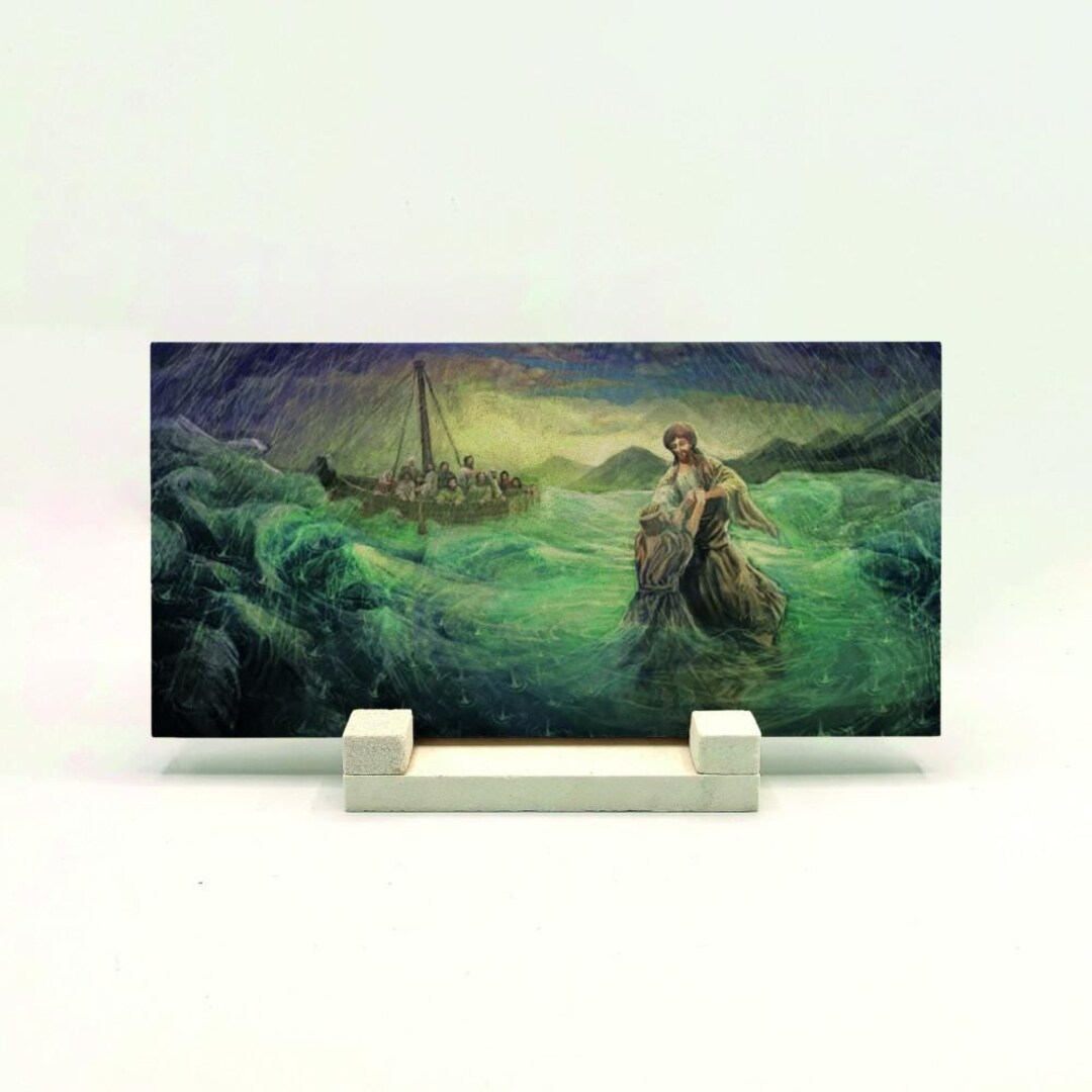 Desktop Decor With Jesus Christ on Natural Lime Stone - Etsy