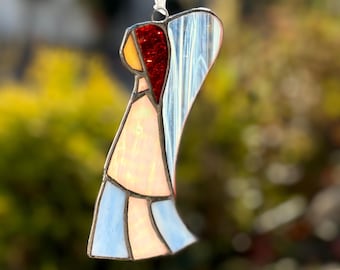 Teal Stained Glass Angel Suncatcher Ornament - Etsy