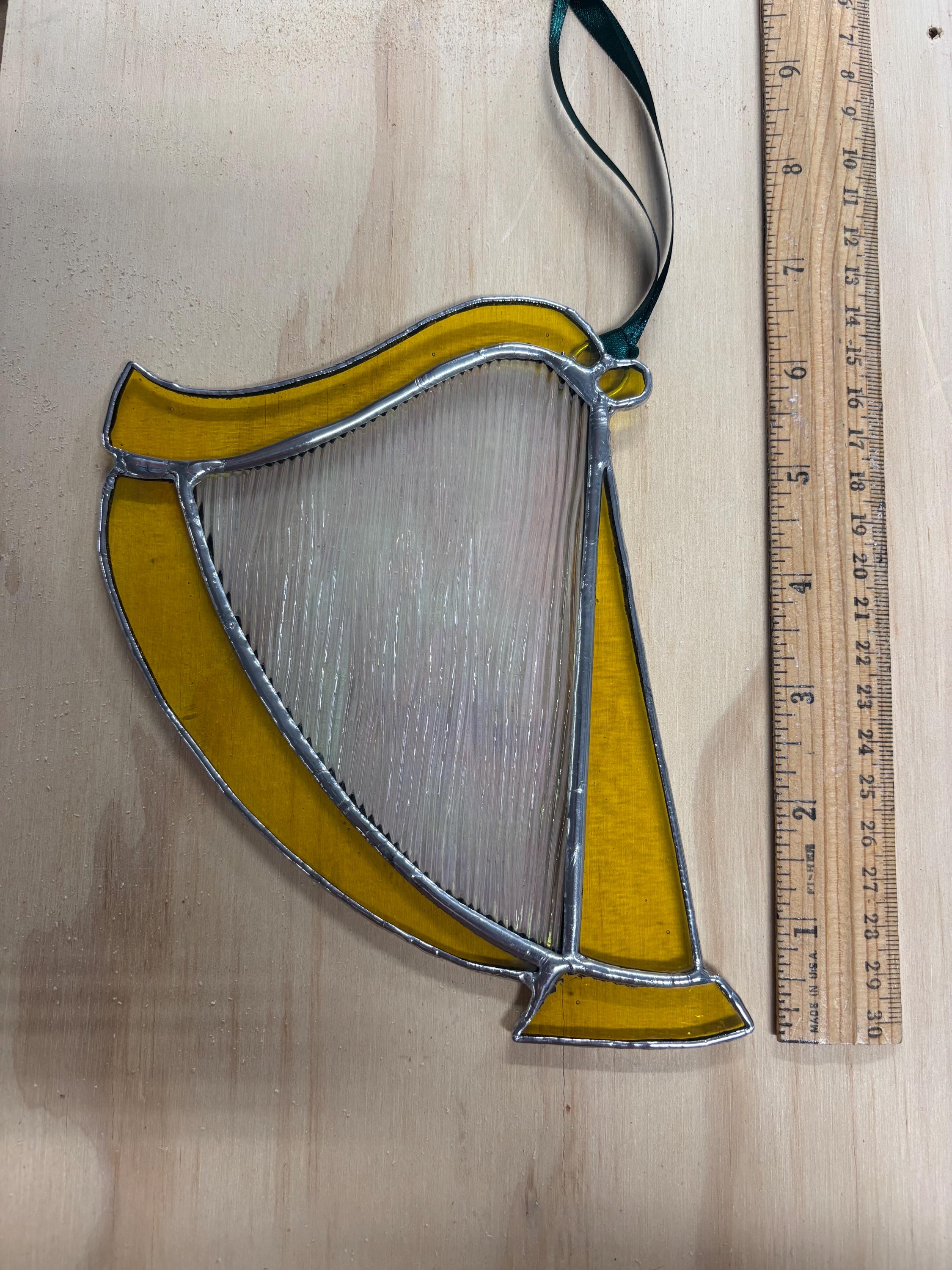 Irish Stained Glass Harp - Etsy