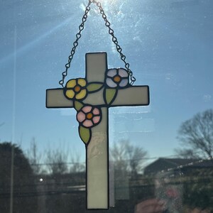 Flower-stained Glass Cross - Etsy