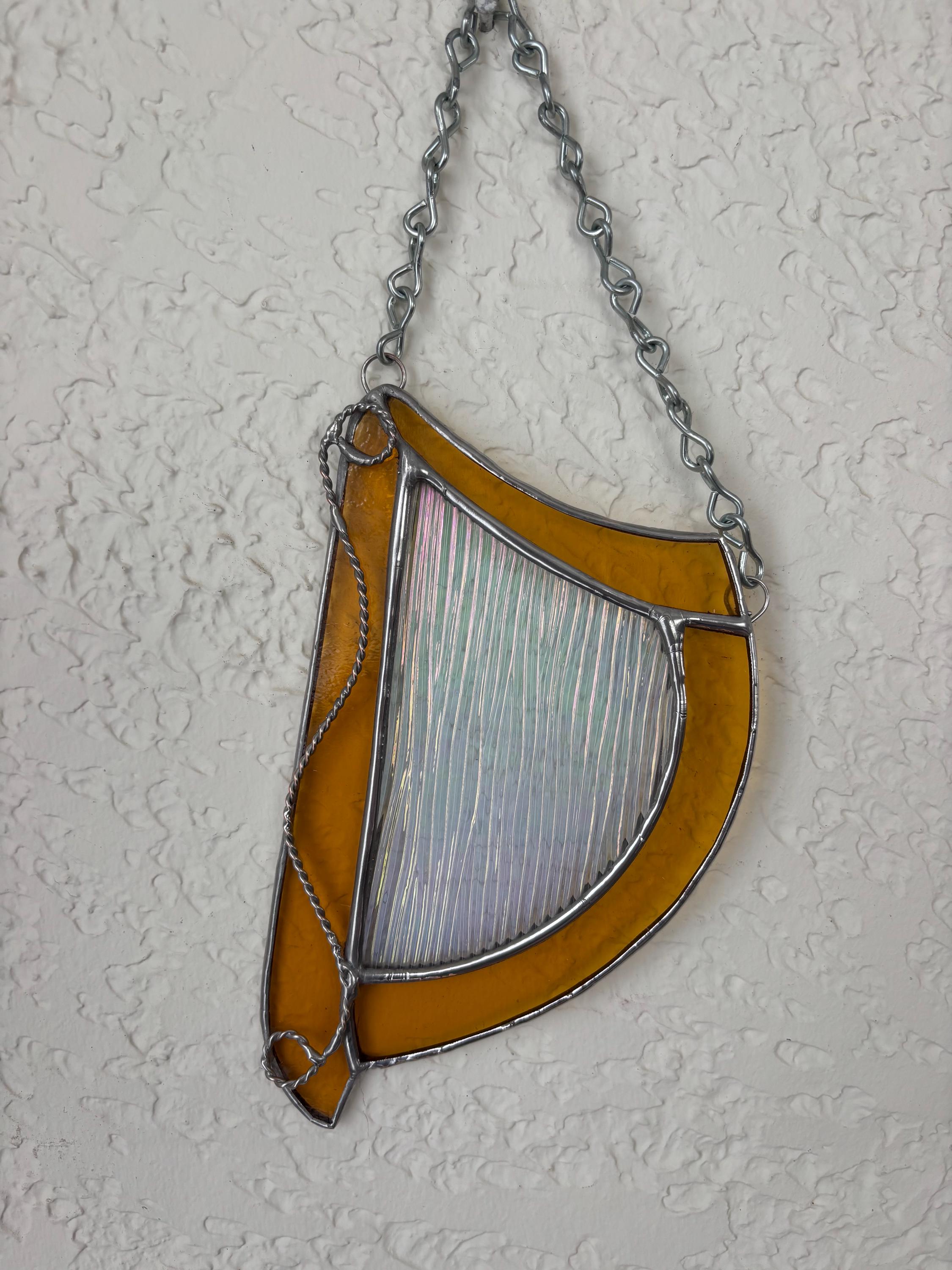 Irish Stained Glass Harp - Etsy