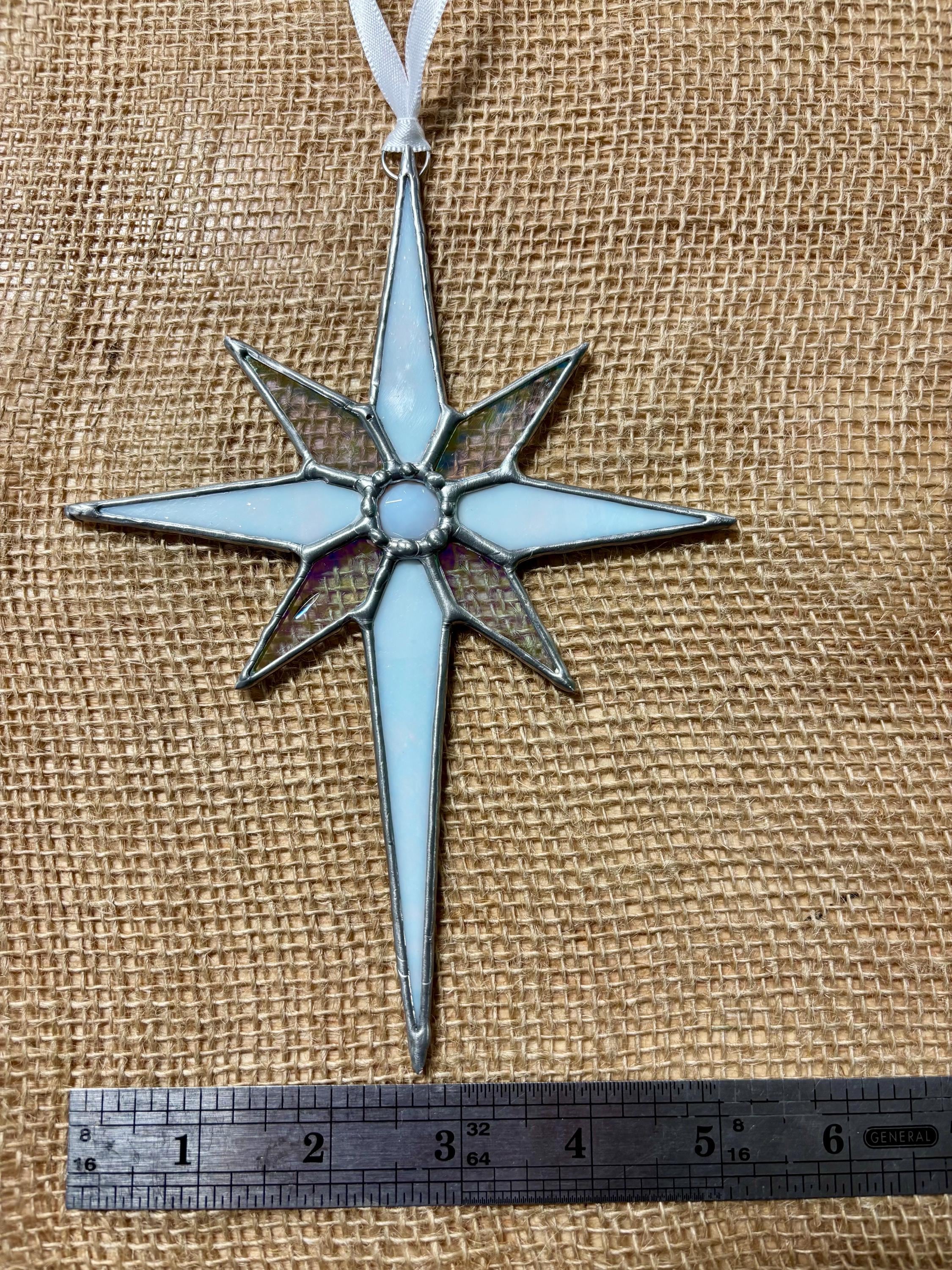 Stained Glass Bethlehem Star Suncatcher/ornament~handmade Iridescent ...
