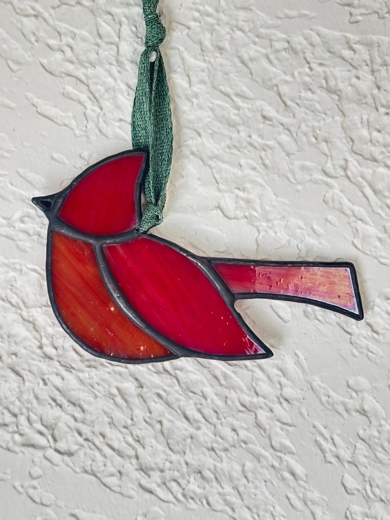 Stained Glass Cardinal Couple Ornaments~newlywed Gift~ Bird Lovers ...