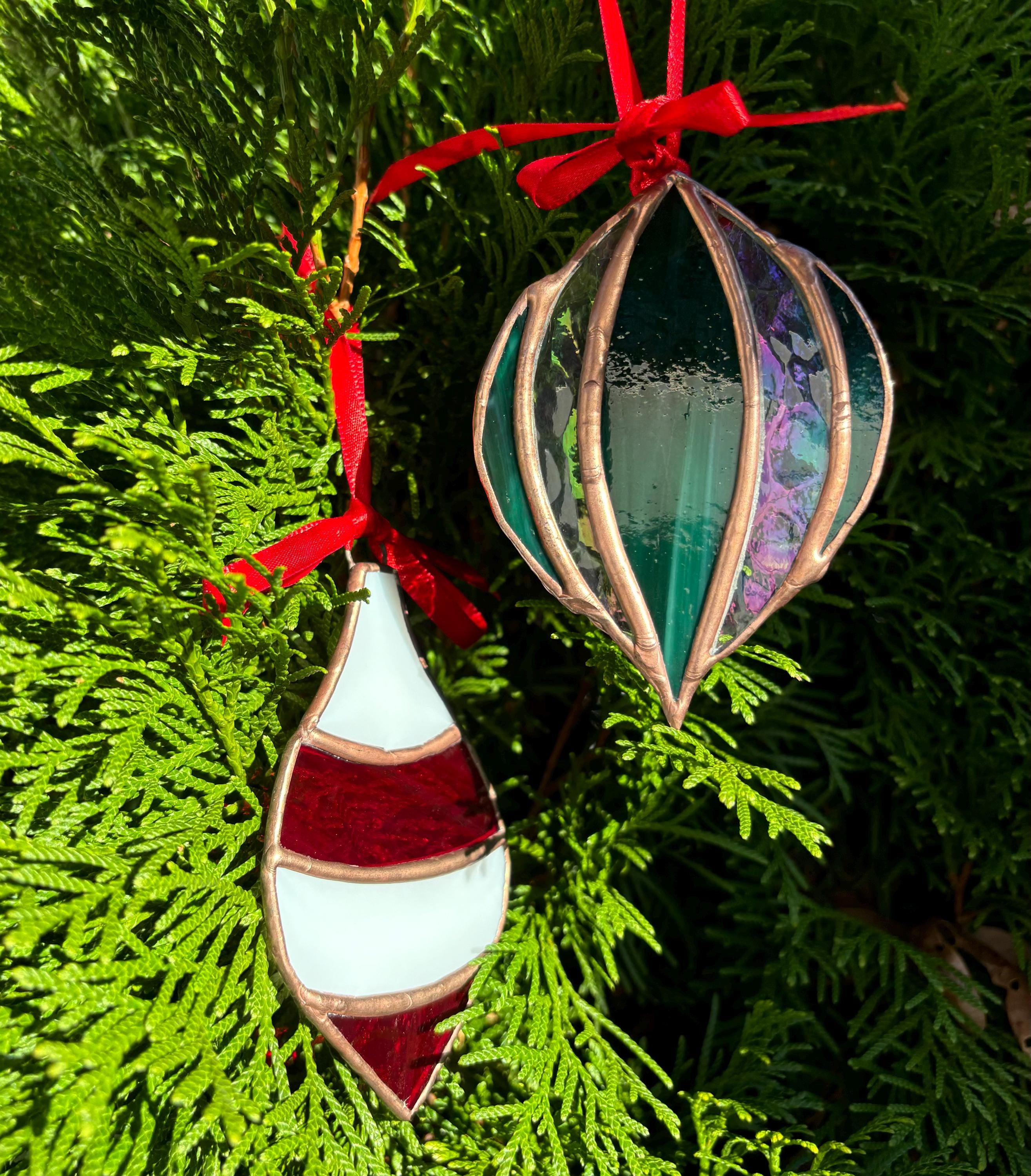 Vintage-style Stained Glass Christmas Ornaments - Etsy
