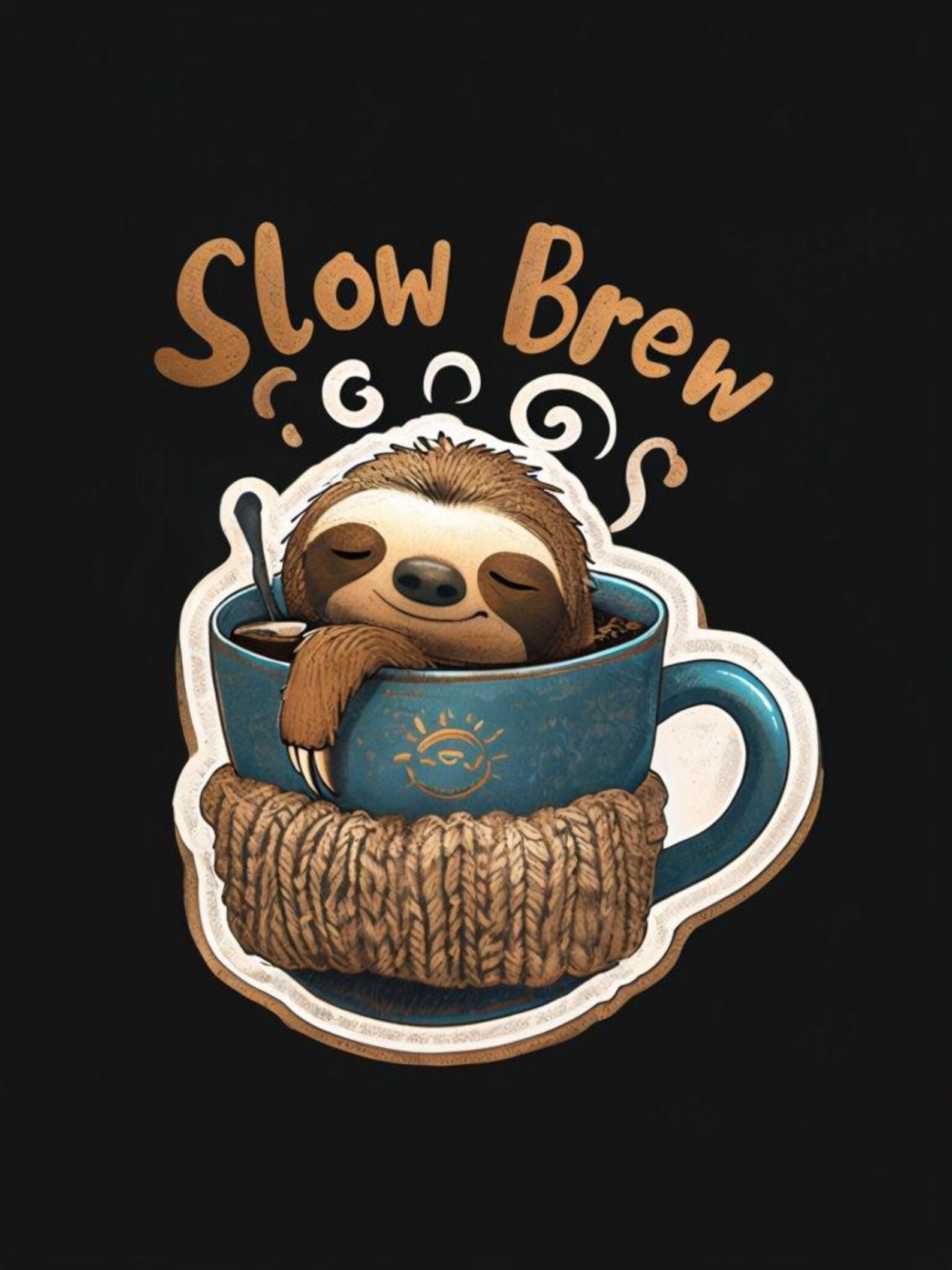 Sleepy Sloth Png, Sloth Png, Slow Brew, Coffee Png, Sticker Png, Mug Png, Design Png, Digital ...