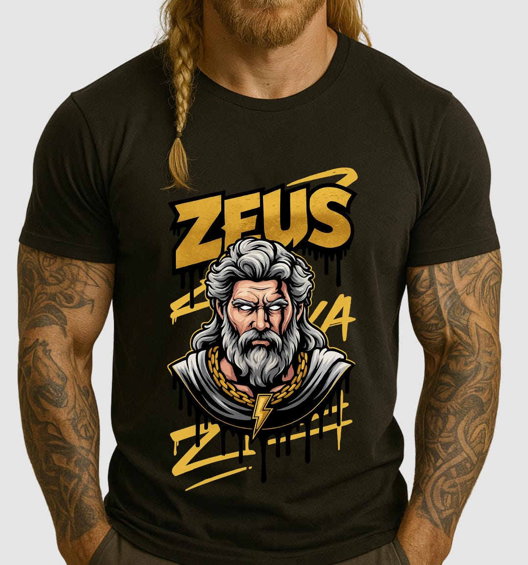 Zeus Greek Mythology Shirt – King of Olympus Lightning God Tee ...
