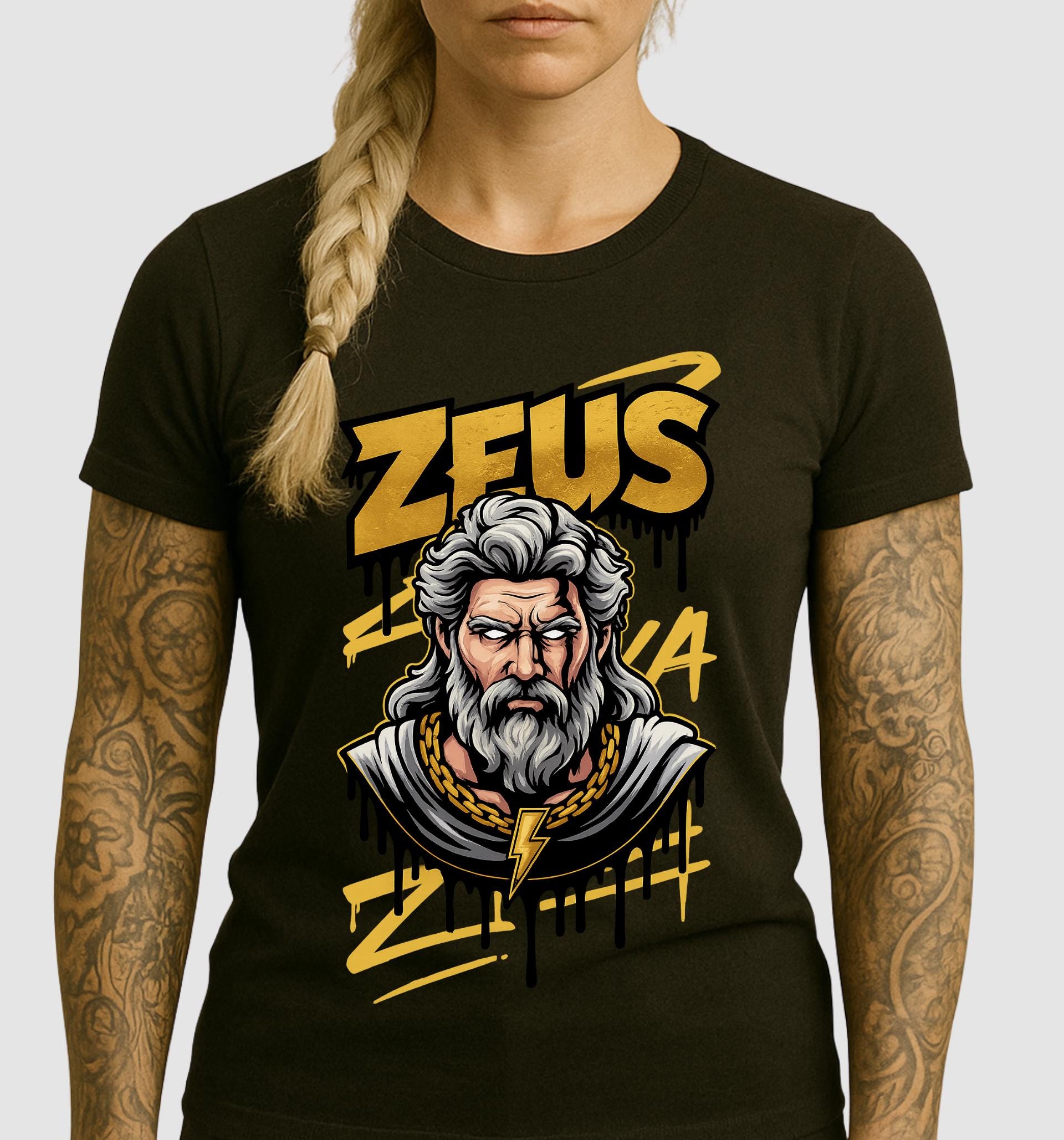 Zeus Greek Mythology Shirt – King of Olympus Lightning God Tee ...