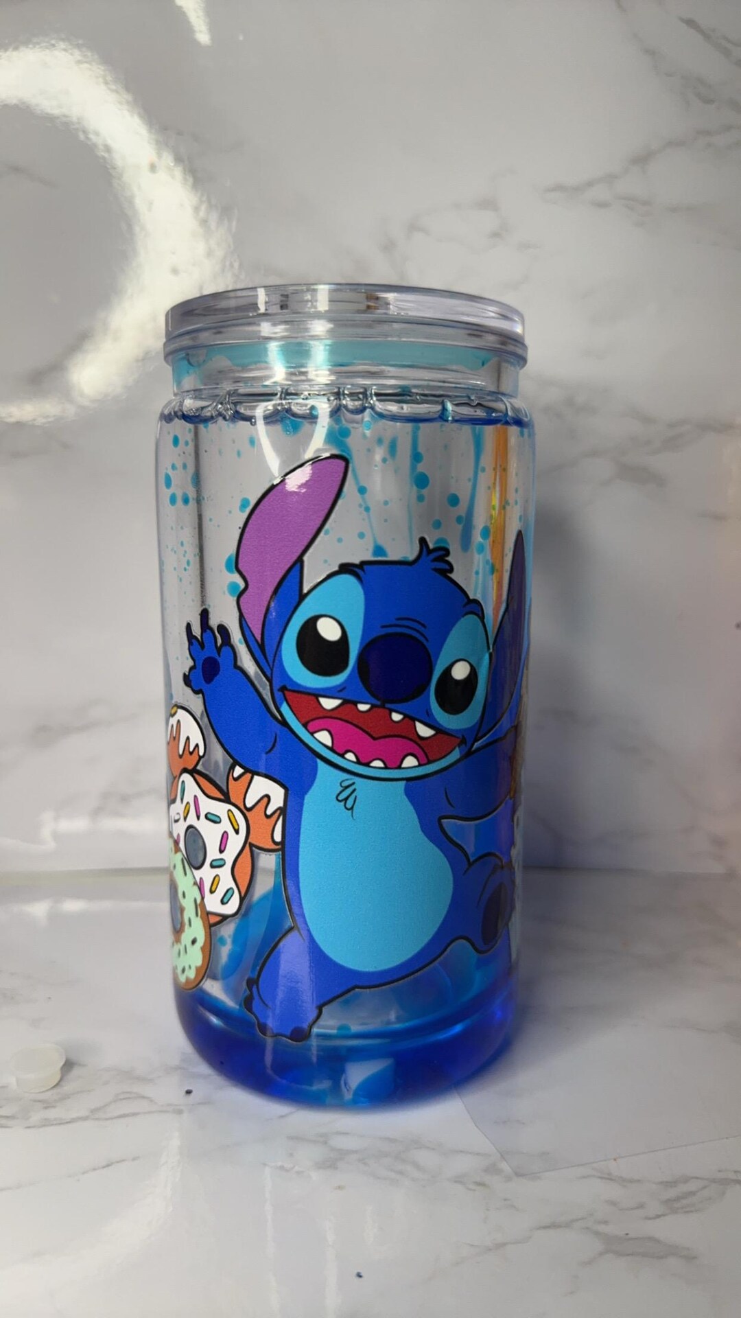 Stitch Drip Snow Globe Tumbler - Etsy