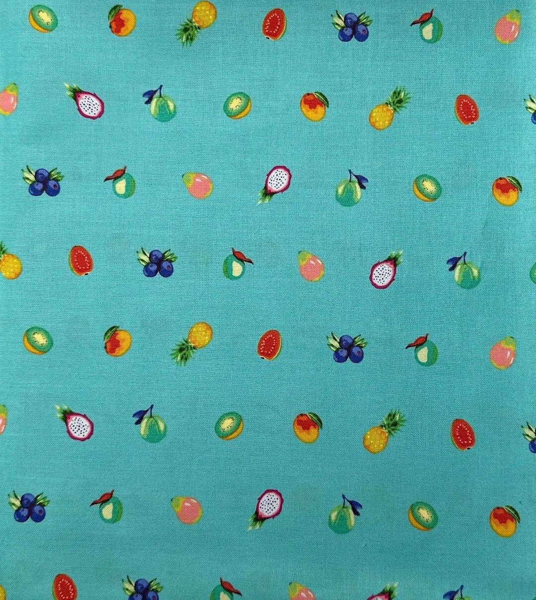 Tula Pink Forbidden Fruit Snacks Fabric: Aqua Cotton Moda - Etsy