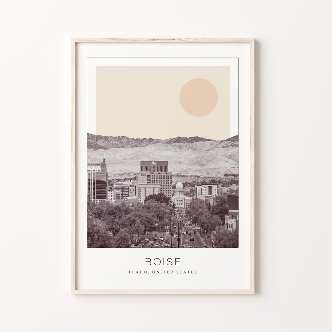 Boise Poster Print, Boise Travel Poster, Boise Minimalistic Wall Art ...
