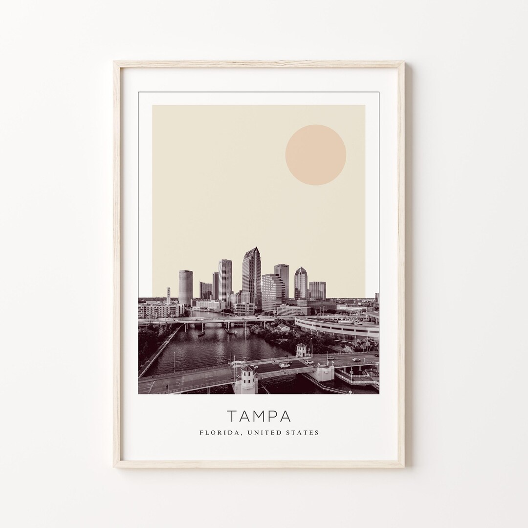 Tampa Poster Print, Tampa Travel Poster, Tampa Minimalistic Wall Art ...
