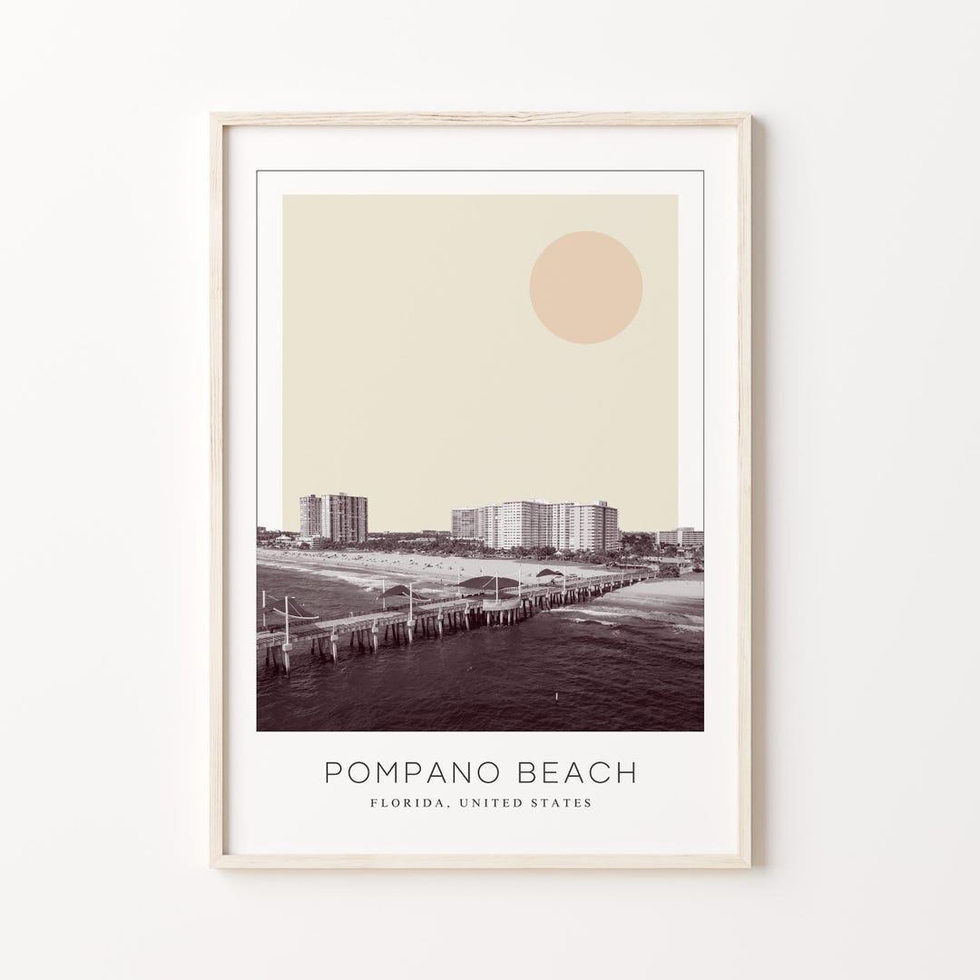 Pompano Beach Poster Print, Pompano Beach Travel Poster, Pompano Beach ...