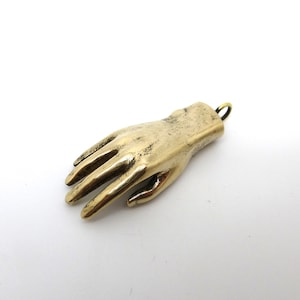 Big Open Hand Pendant in Brass- Unisex - Etsy