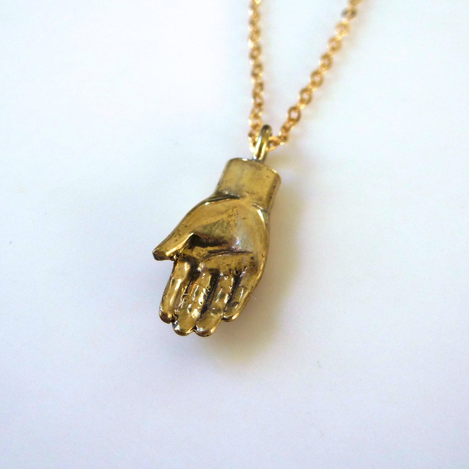 Tiny Open Hand Necklace- Symbol of Protection - Etsy