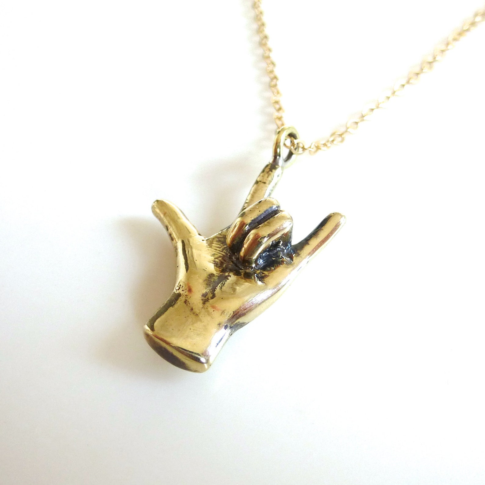 I LOVE YOU Necklace // Sign Language ILU Hand - Etsy