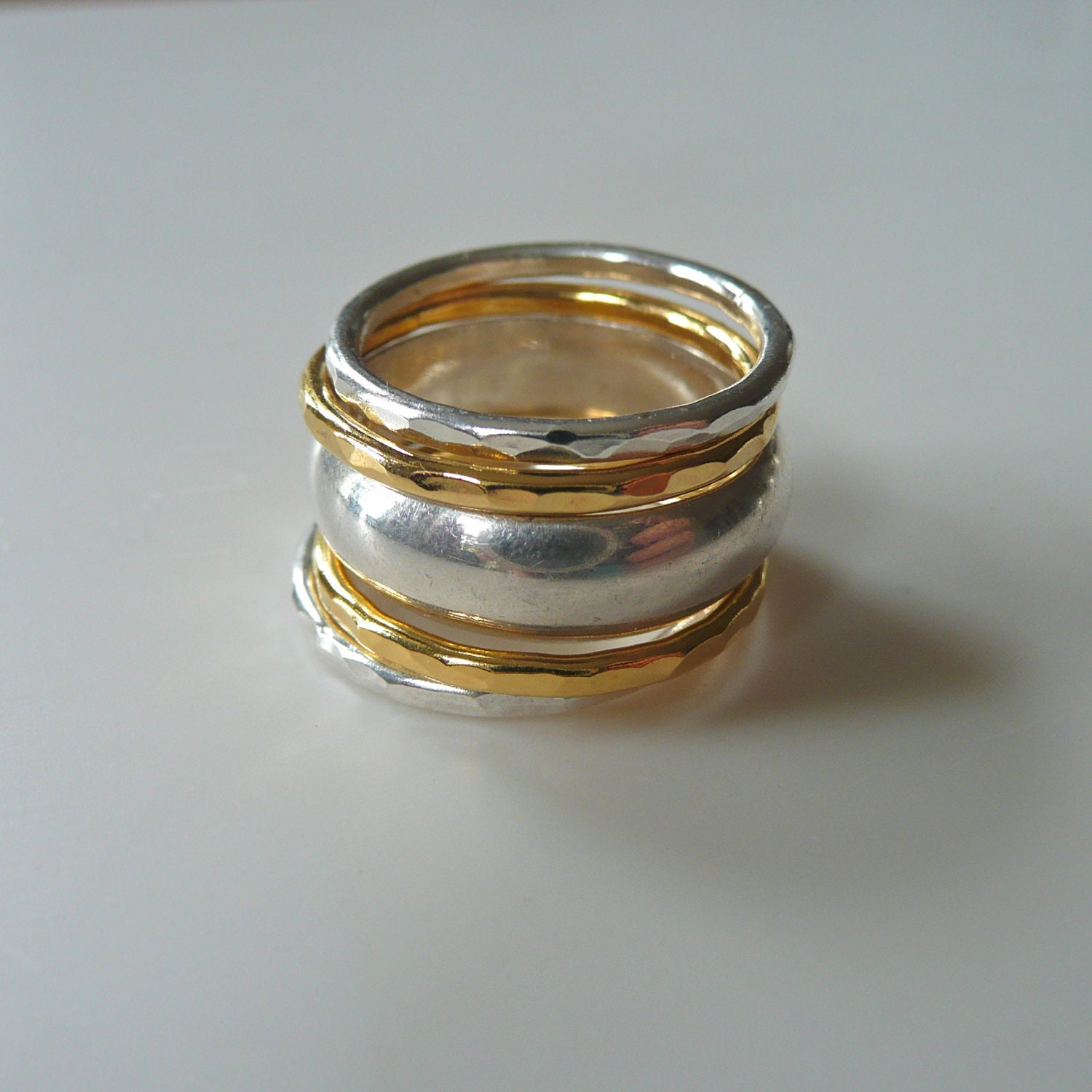 The Ultimate Stack Ring Set // 5 Sterling Silver and Gold | Etsy