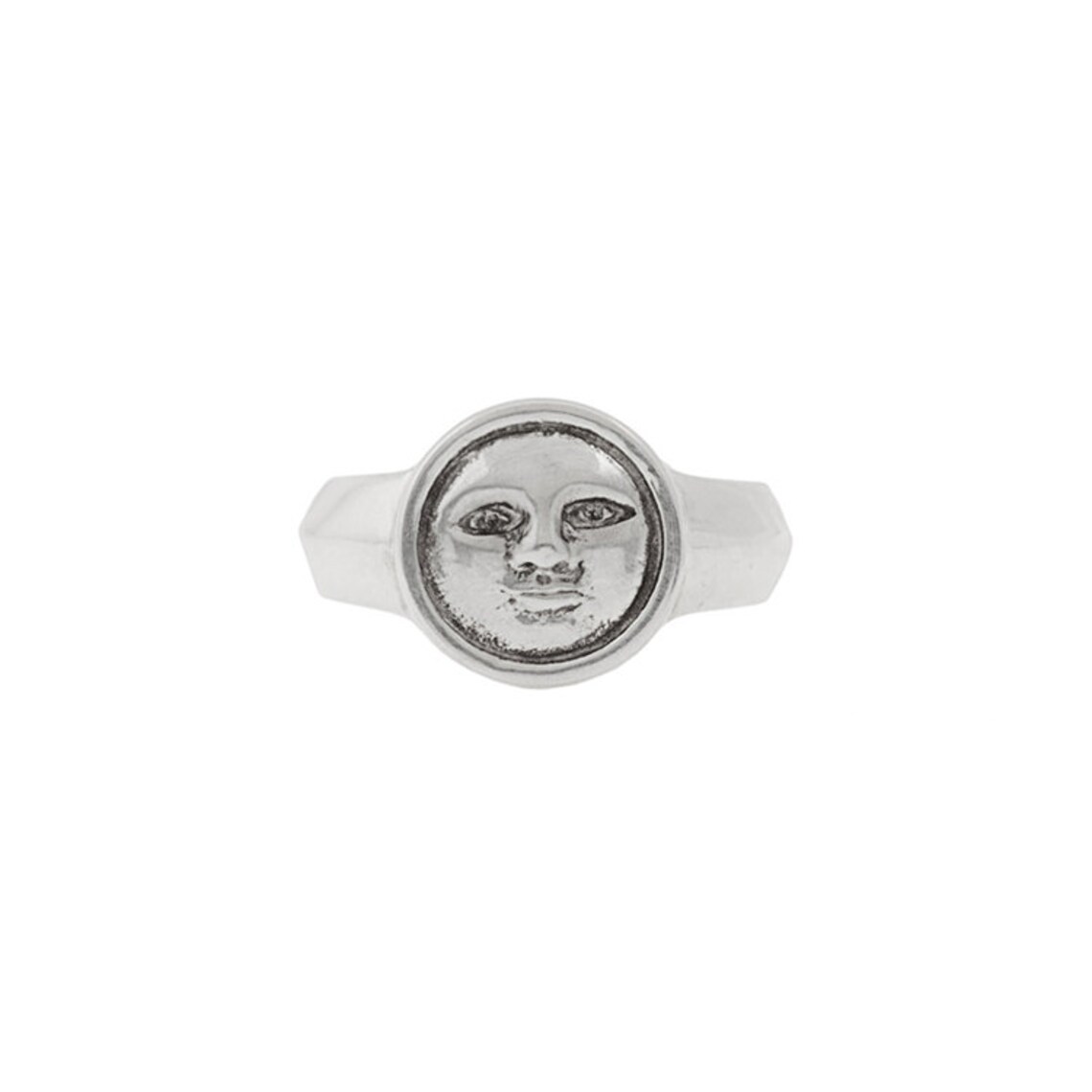 Moon Face Ring in Sterling Silver - Etsy