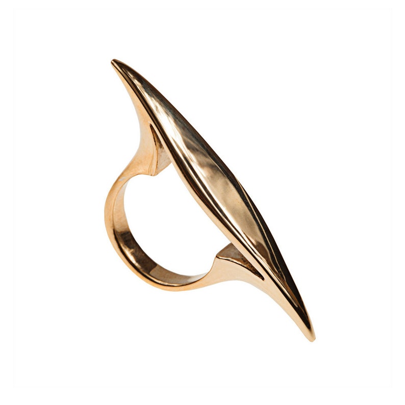 Big Bold Rocker Ring in Brass - Etsy