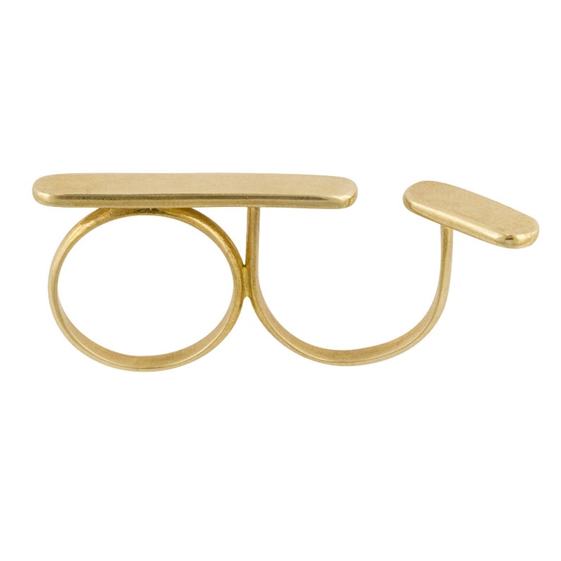 Super Bad Two Finger Adjustable Ring in Silver or Brass - Etsy