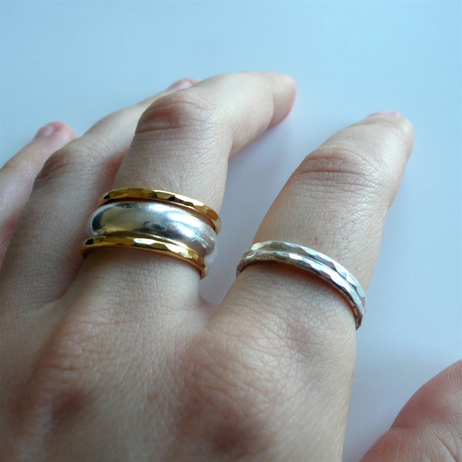 The Ultimate Stack Ring Set // 5 Sterling Silver and Gold | Etsy