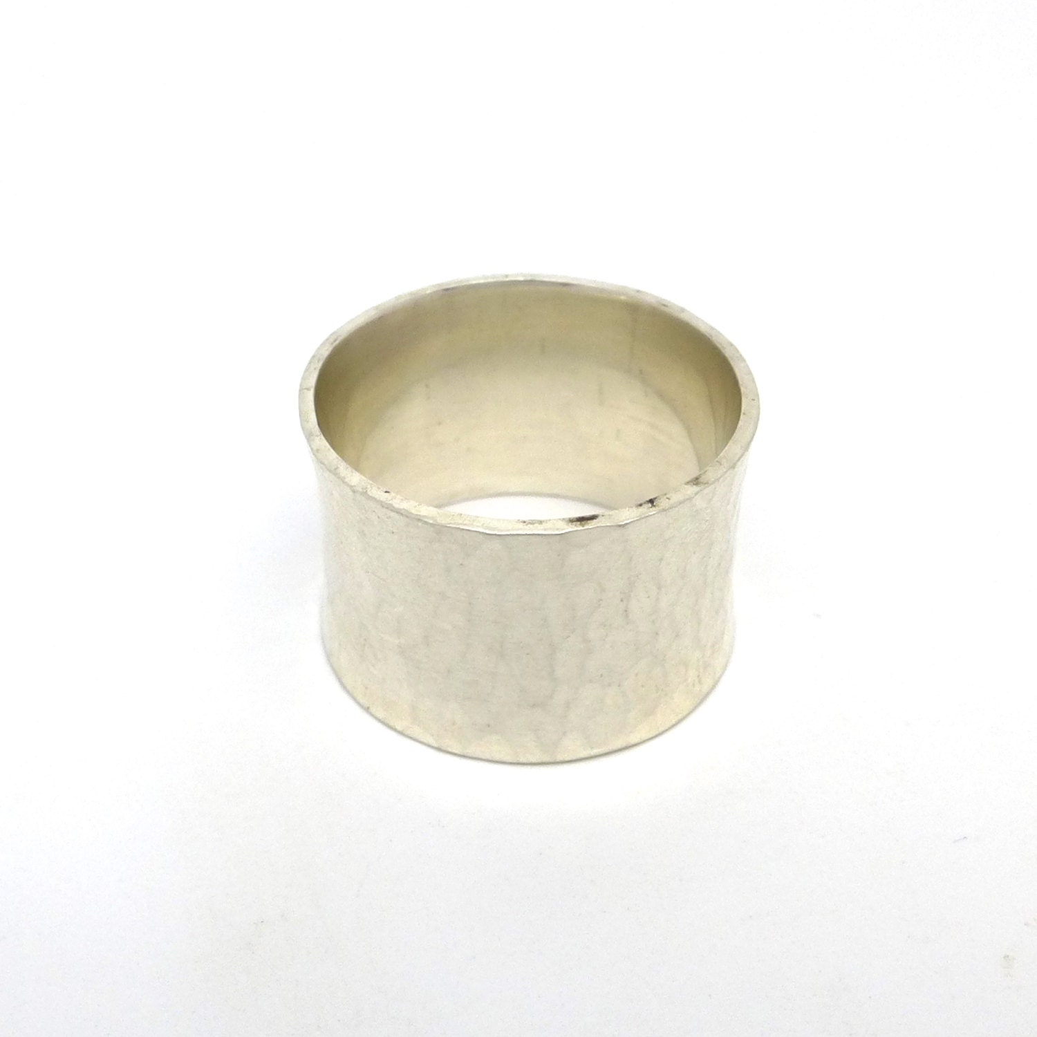 Hammered Silver Ring Band With a Flare Made to Order in Your | Etsy