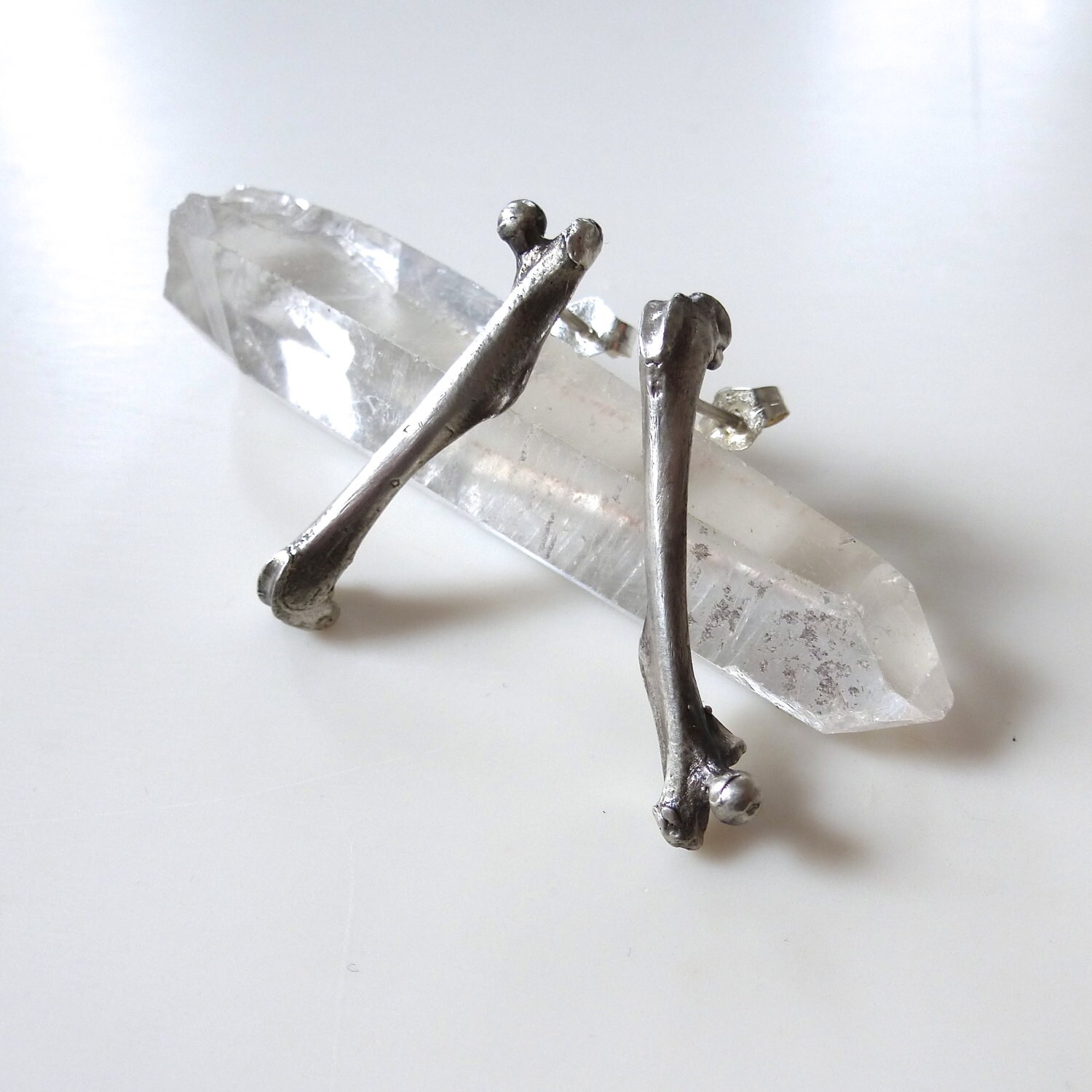 Sterling Silver Femur Bone Studs- Cast From a Real Bone - Etsy