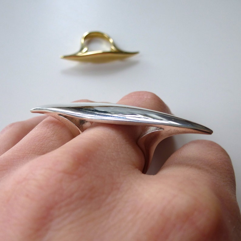 Big Bold Rocker Ring in Sterling Silver - Etsy