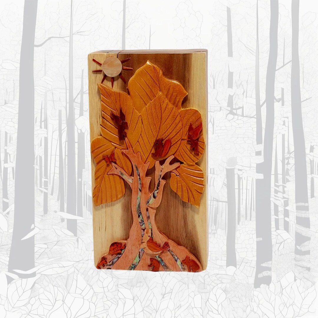Tree of Life With Abalone Inlay: Carver Dan's Hand-crafted Wooden ...