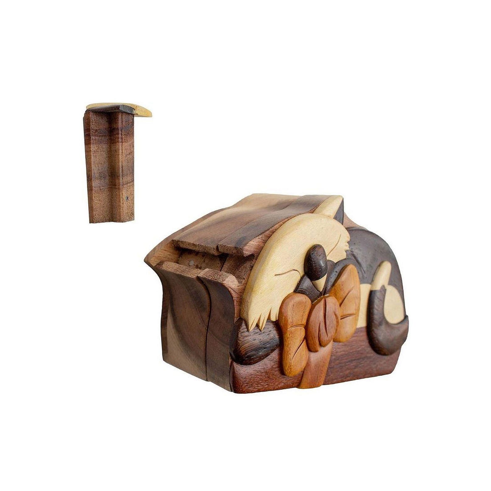 Cat With Bow: Carver Dan's Hand-crafted Wooden Keepsake Gift Box. A ...